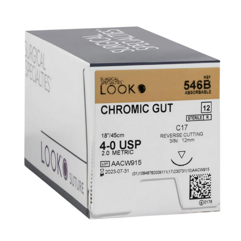 Suture Chromic Gut 4/0 18 C17 12/Bx – Curio.Dental