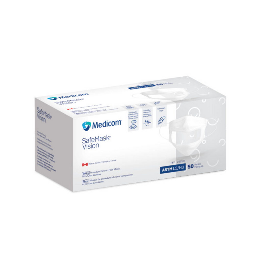 SafeMask Vision Earloop Mask L3 50/Pk – Curio.Dental