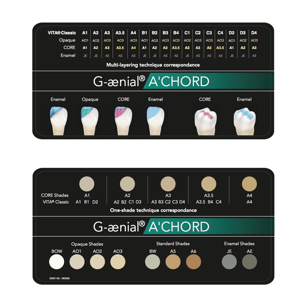 G-aenial A'CHORD Shade Guide – Curio.Dental